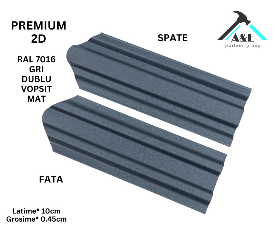Sipca Metalica Gard Gri Mat-Mat Dublu Vopsit 0.45 mm - 10 cm - A&E ...