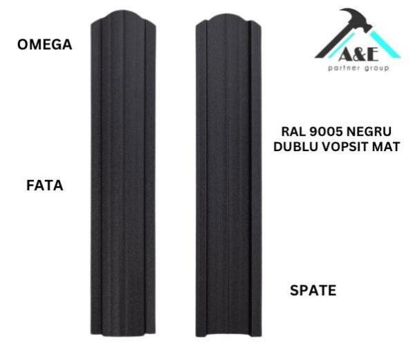 SIPCA METALICA OMEGA RAL 9005 NEGRU DUBLU VOPSIT MAT 0.45*10CM – A&E ...